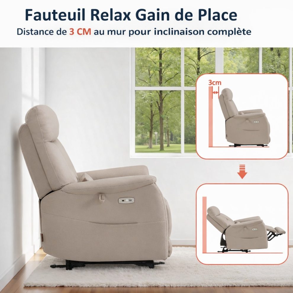 Fauteuil Relax Électrique Dos Au Mur - SEDEO-ZEN